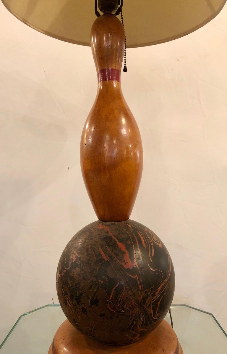 Mid-Century Modern Bowling Ball and Pin Mid-Century Modern Table Lamp ...