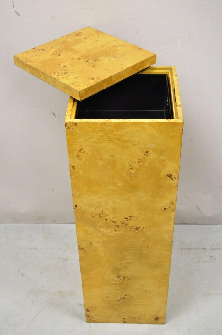 Mid Century Modern Brandt Milo Baughman Style Burlwood Pedestal Display ...