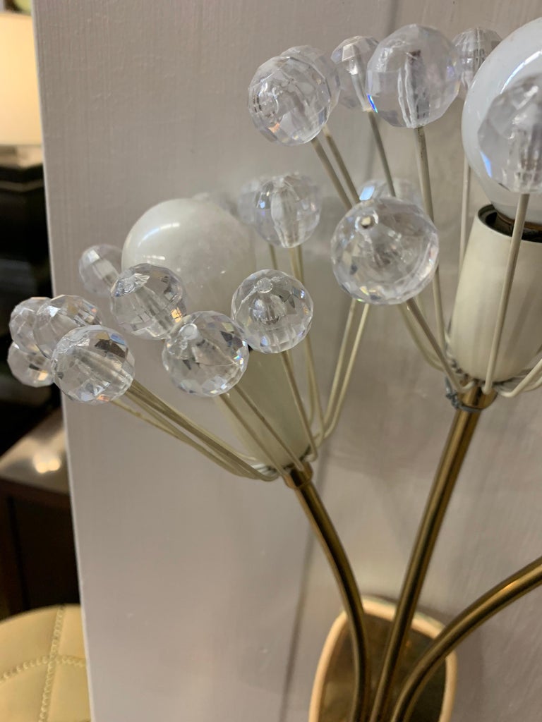 Mid-Century Modern Brass and Glass Floral Wall Sconce Light For Sale at ...