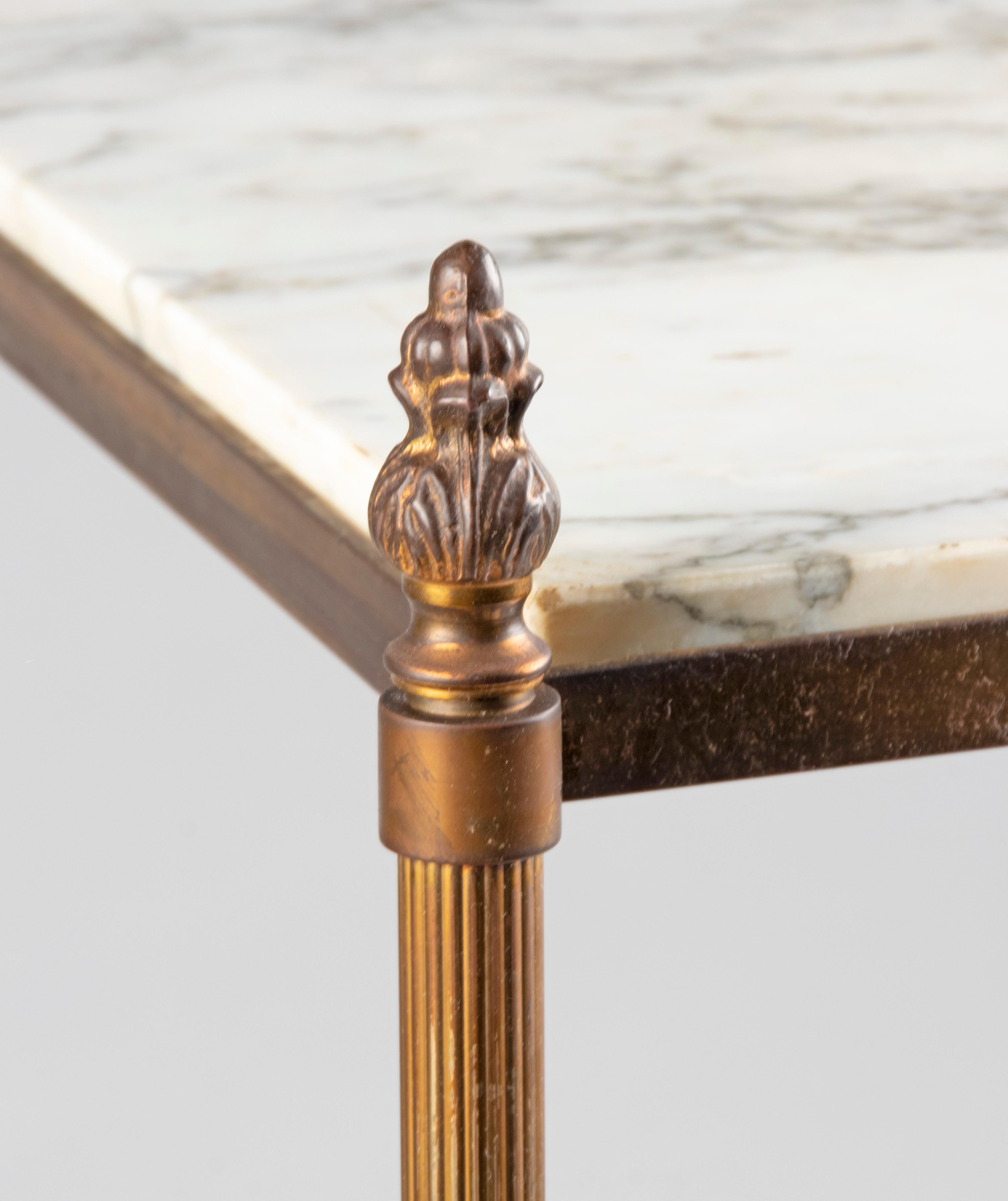 Mid-Century Modern Brass and Marble Sidetable at 1stDibs