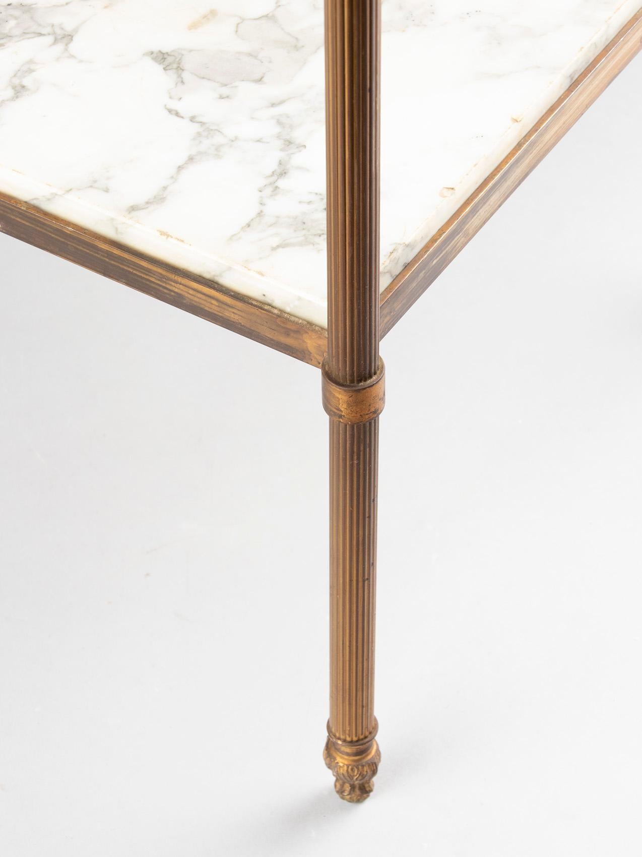 Mid-Century Modern Brass and Marble Sidetable at 1stDibs