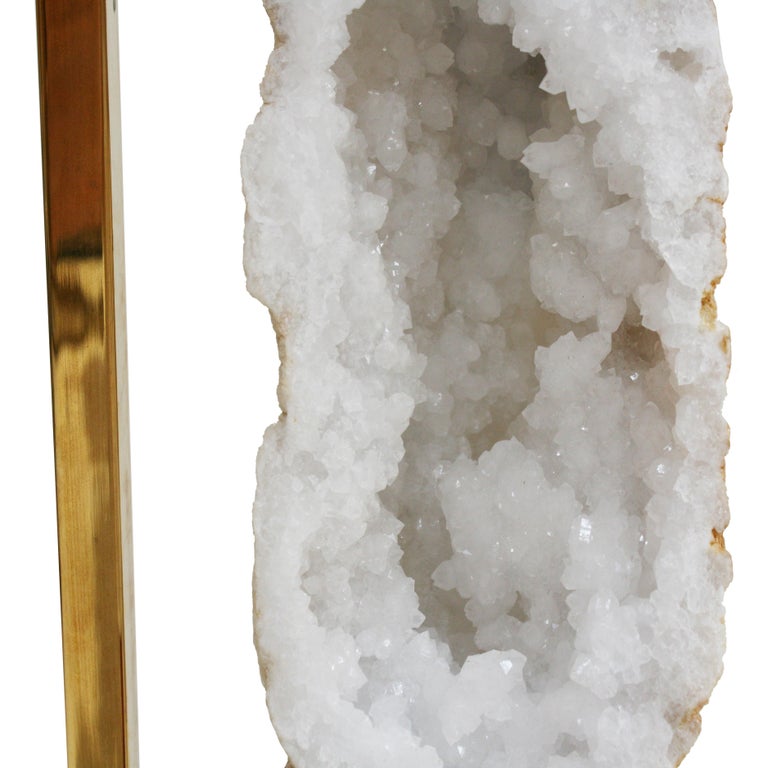 Mid-Century Modern Brass and Natural Stone French Table Lamp, 1970 at ...