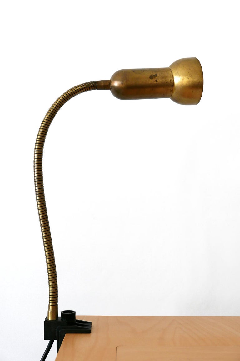 Mid-Century Modern Brass Clamp Table Lamp by Gebrüder Cosack, 1970s ...