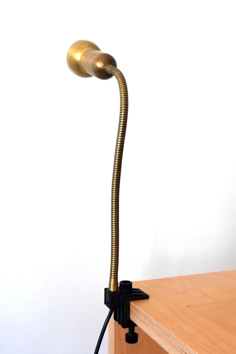 Mid-Century Modern Brass Clamp Table Lamp by Gebrüder Cosack, 1970s ...