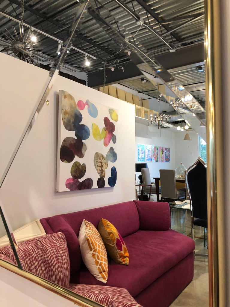 Brass Frame with a Harlequin Pattern Beveled Glass Wall Mirror For Sale ...