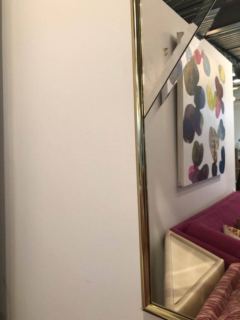 Brass Frame with a Harlequin Pattern Beveled Glass Wall Mirror For Sale ...