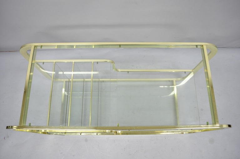 Mid-Century Modern Brass and Glass Server Table Record Console after ...