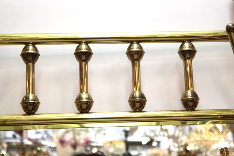 Mid-Century Modern Brass Hall Tree With Upholstered Bench at 1stDibs