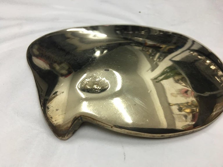 Mid-Century Modern Brass Italian Shell Ashtray circa 1950 at 1stDibs