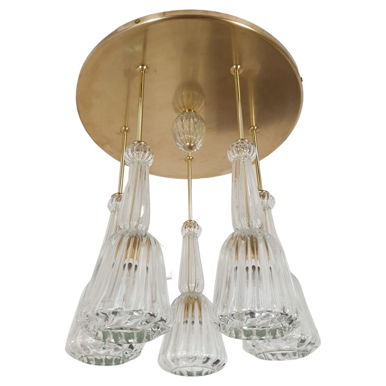 Murano Sunburst Flush Mount Chandelier For Sale at 1stDibs