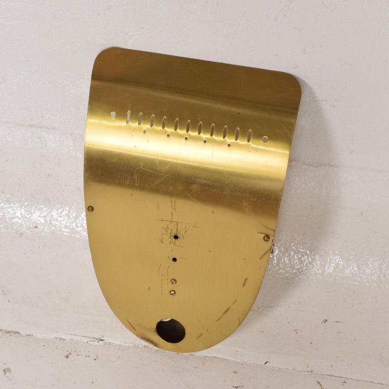 Mid-Century Modern Brass Shield Sconce after Gio Ponti For Sale at 1stDibs