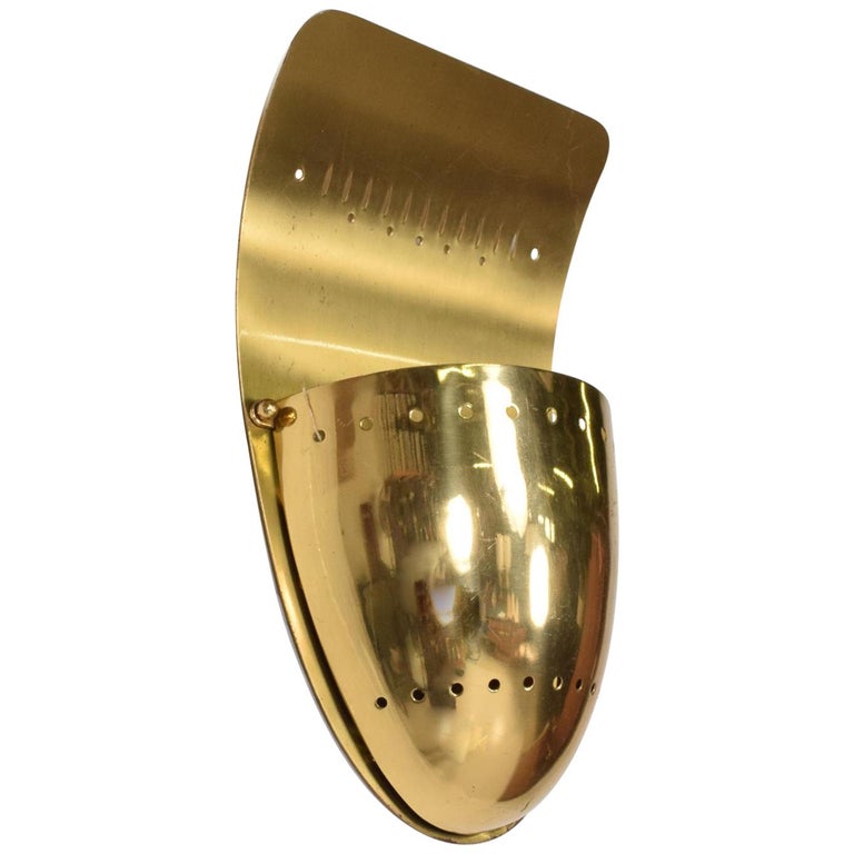 Mid-Century Modern Brass Shield Sconce after Gio Ponti For Sale at 1stDibs