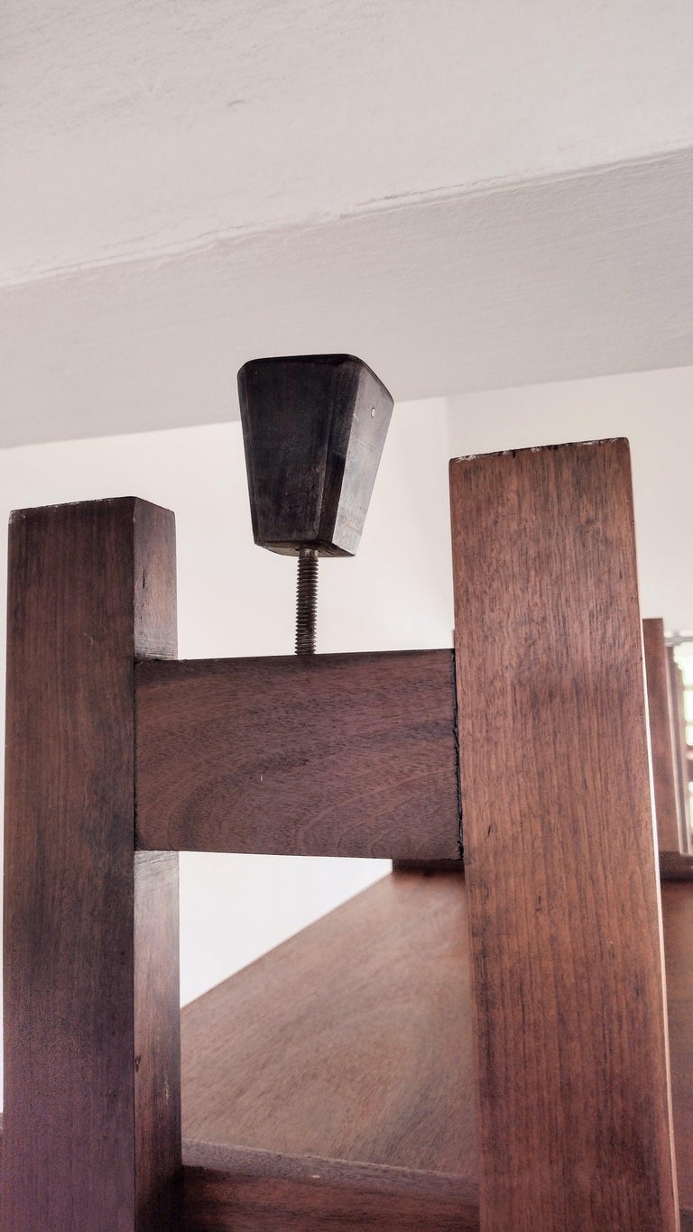 Mid-Century Modern Brazilian Multi Niche Bookcase in Solid Imbuia Wood ...