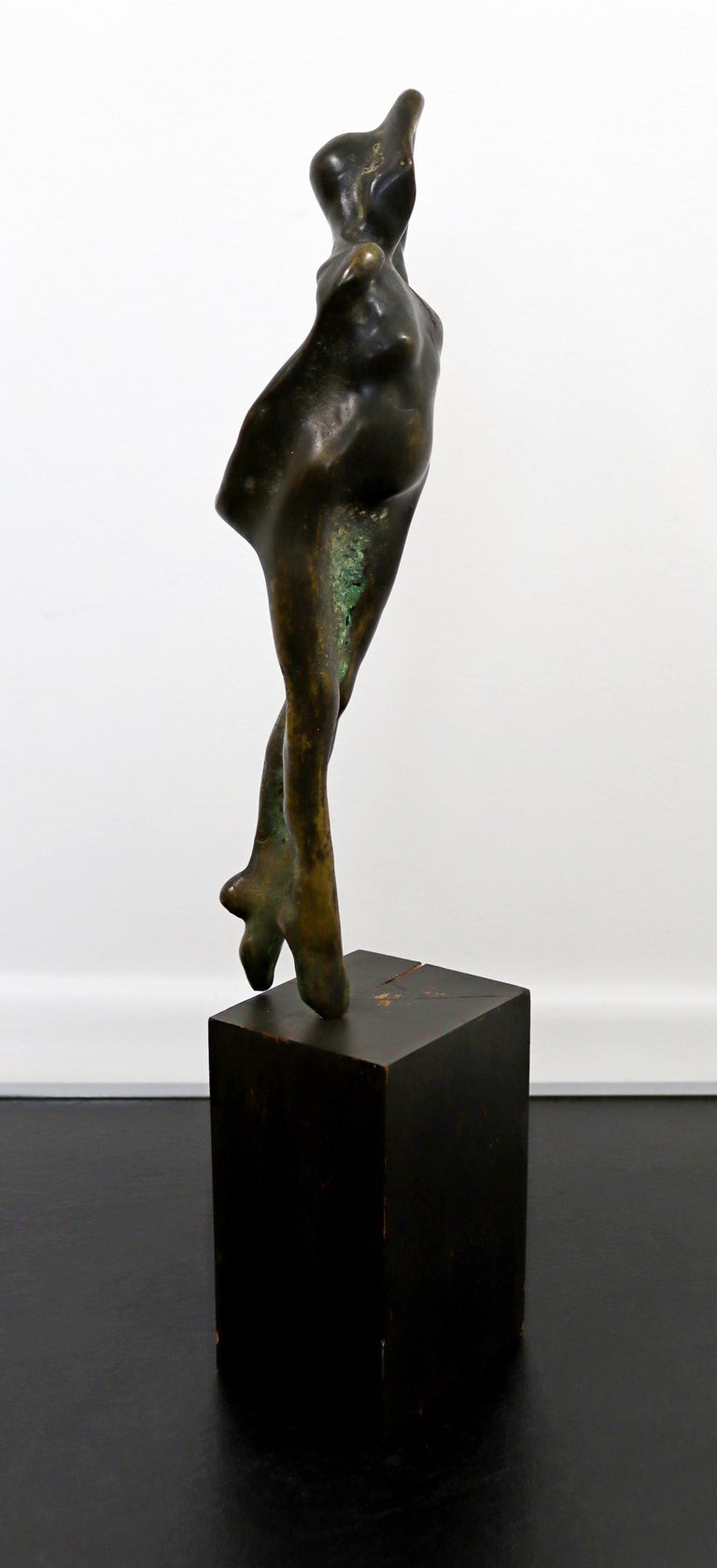 Mid Century Modern Bronze Abstracted Woman Table Sculpture Statue on ...