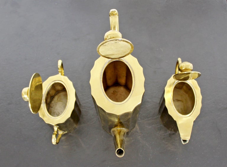 Mid-Century Modern Bronze Brass Coffee Tea Set Attr. J. Jiminez Made in ...