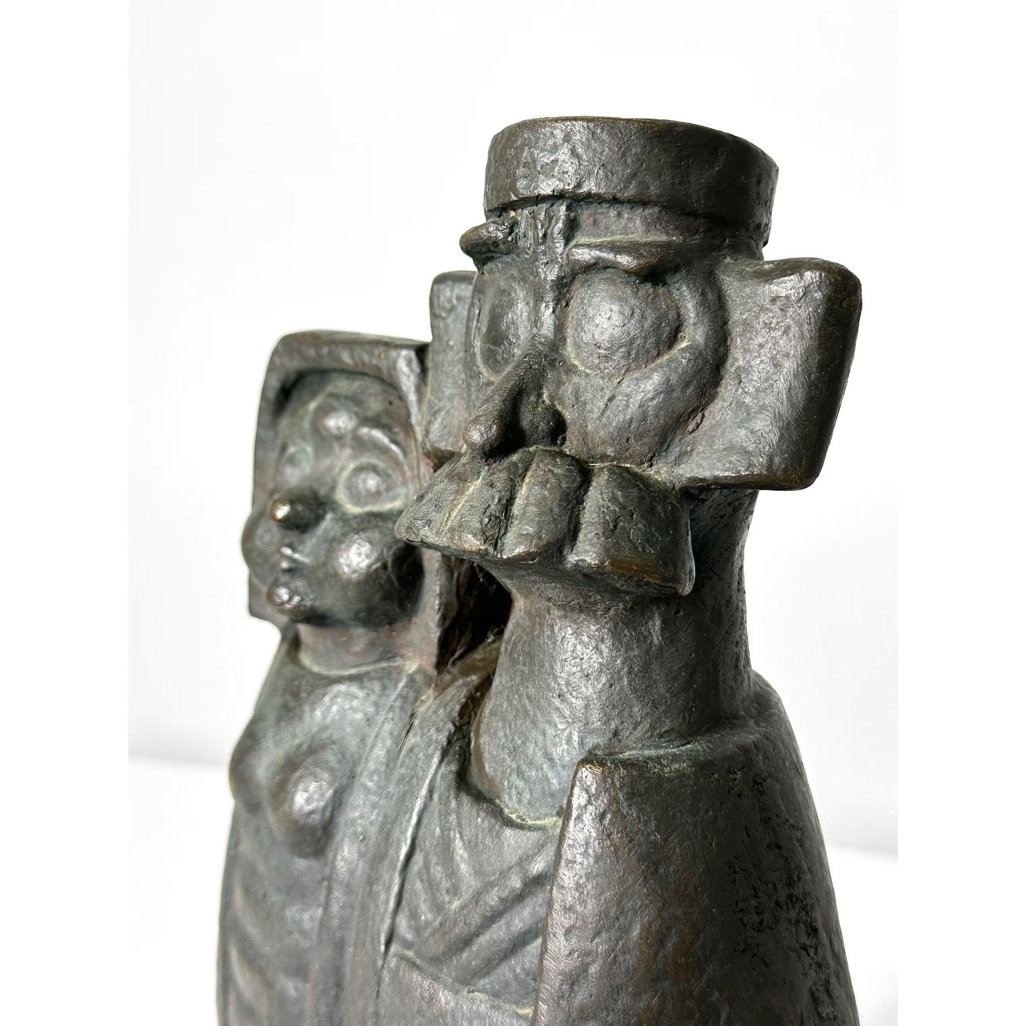 Mid Century Modern Bronze Sculpture of Two Figures by Jovan Obican ...