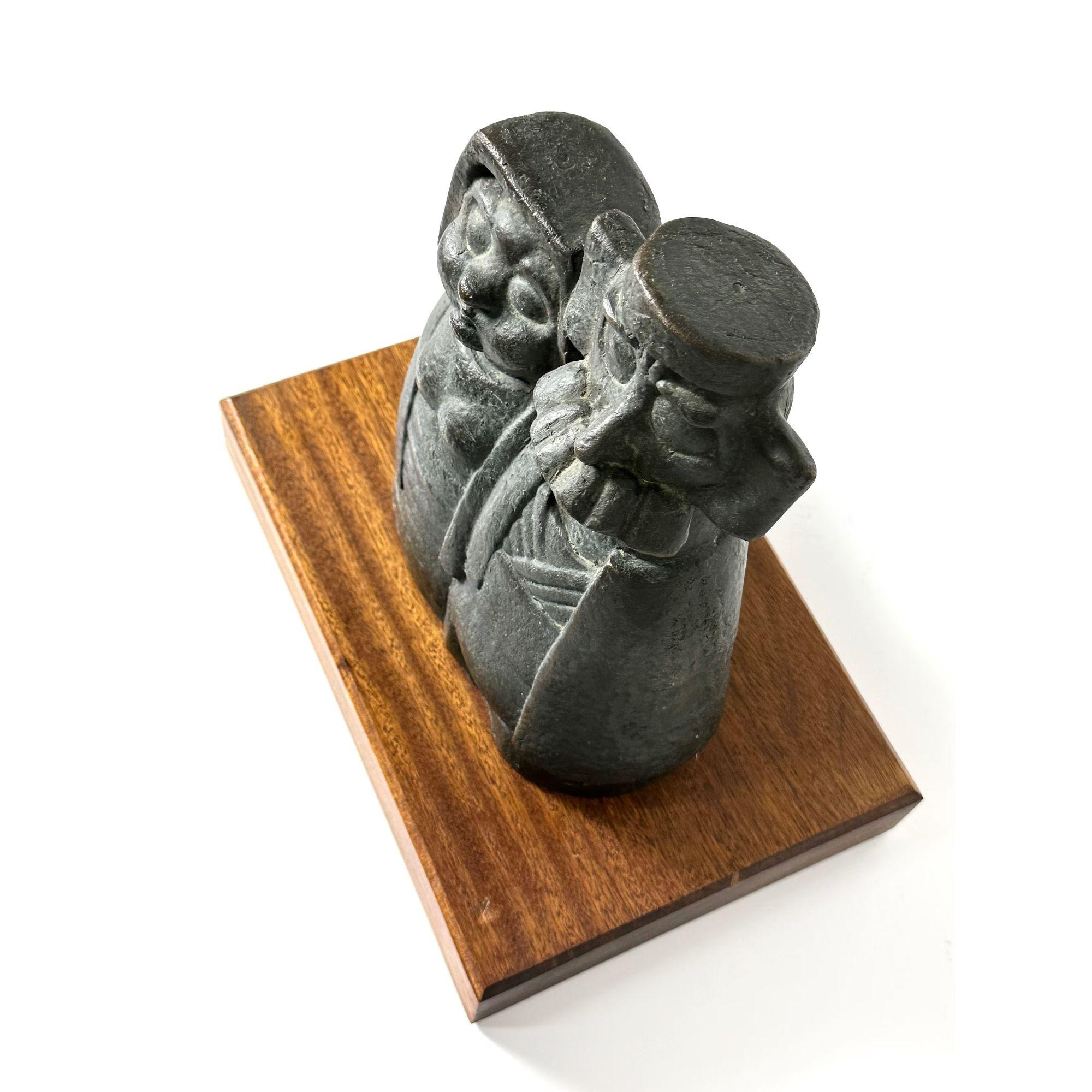 Mid Century Modern Bronze Sculpture of Two Figures by Jovan Obican ...