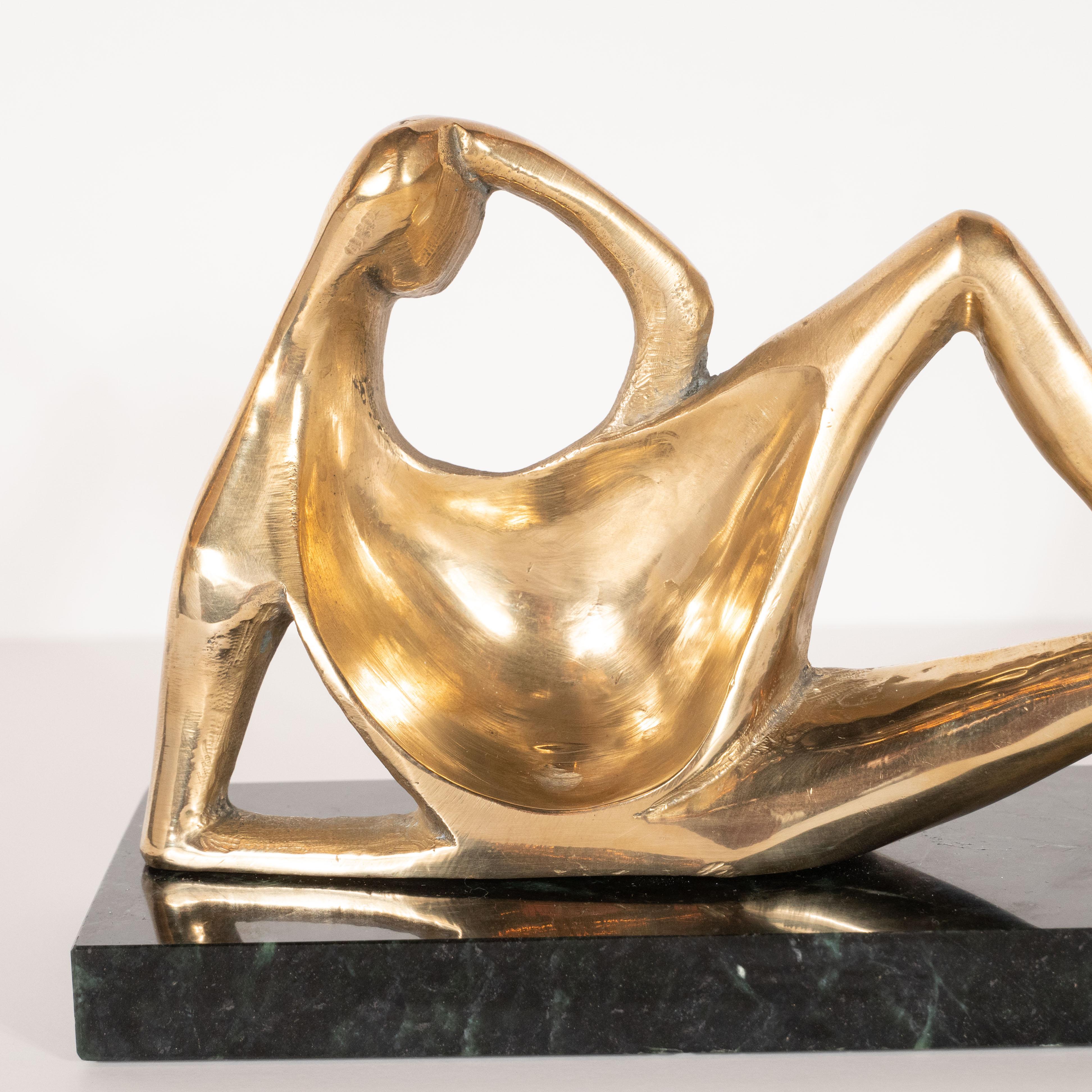 Mid-Century Modern Bronze Sculpture on Exotic Marble Base, in Henry ...