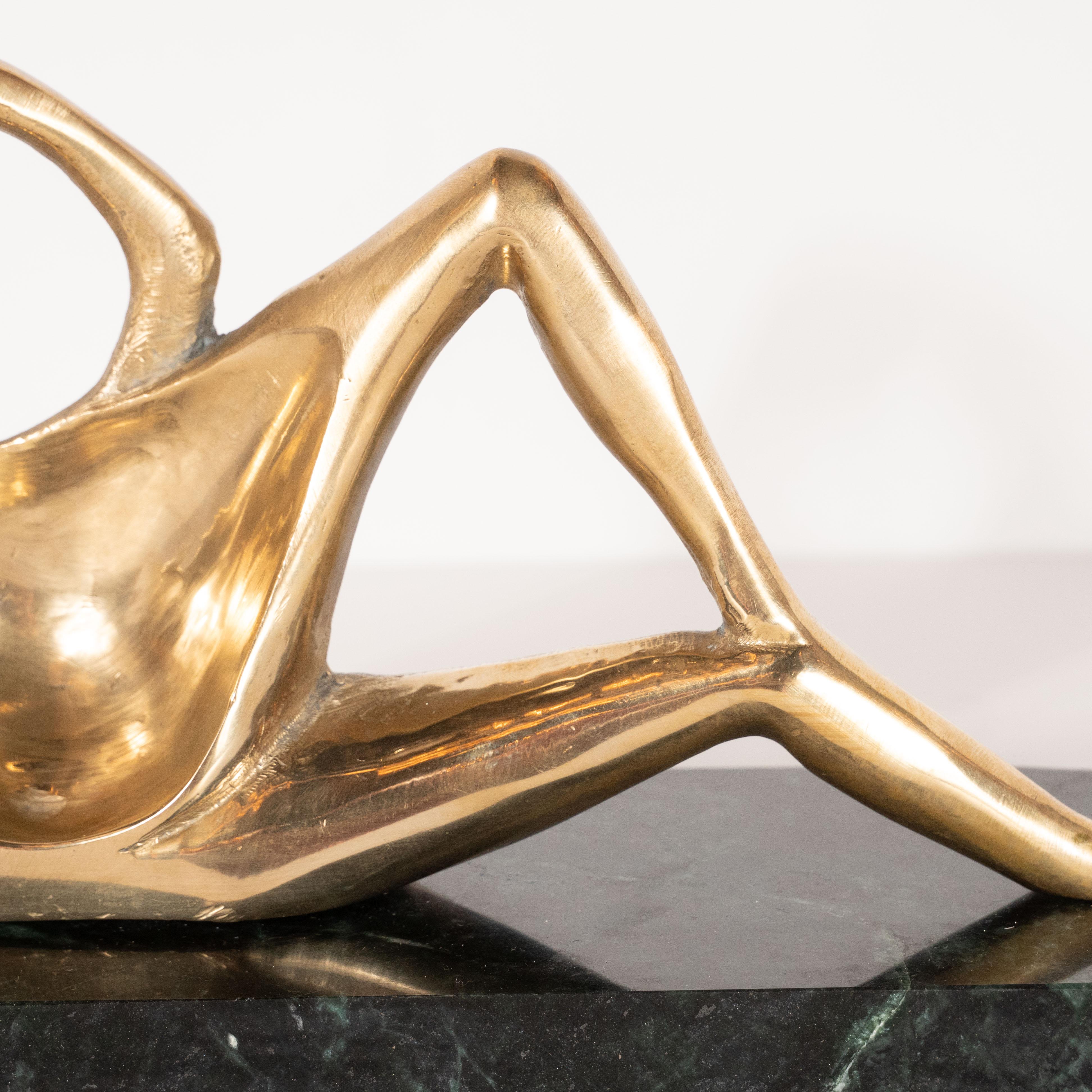 Mid-Century Modern Bronze Sculpture on Exotic Marble Base, in Henry ...