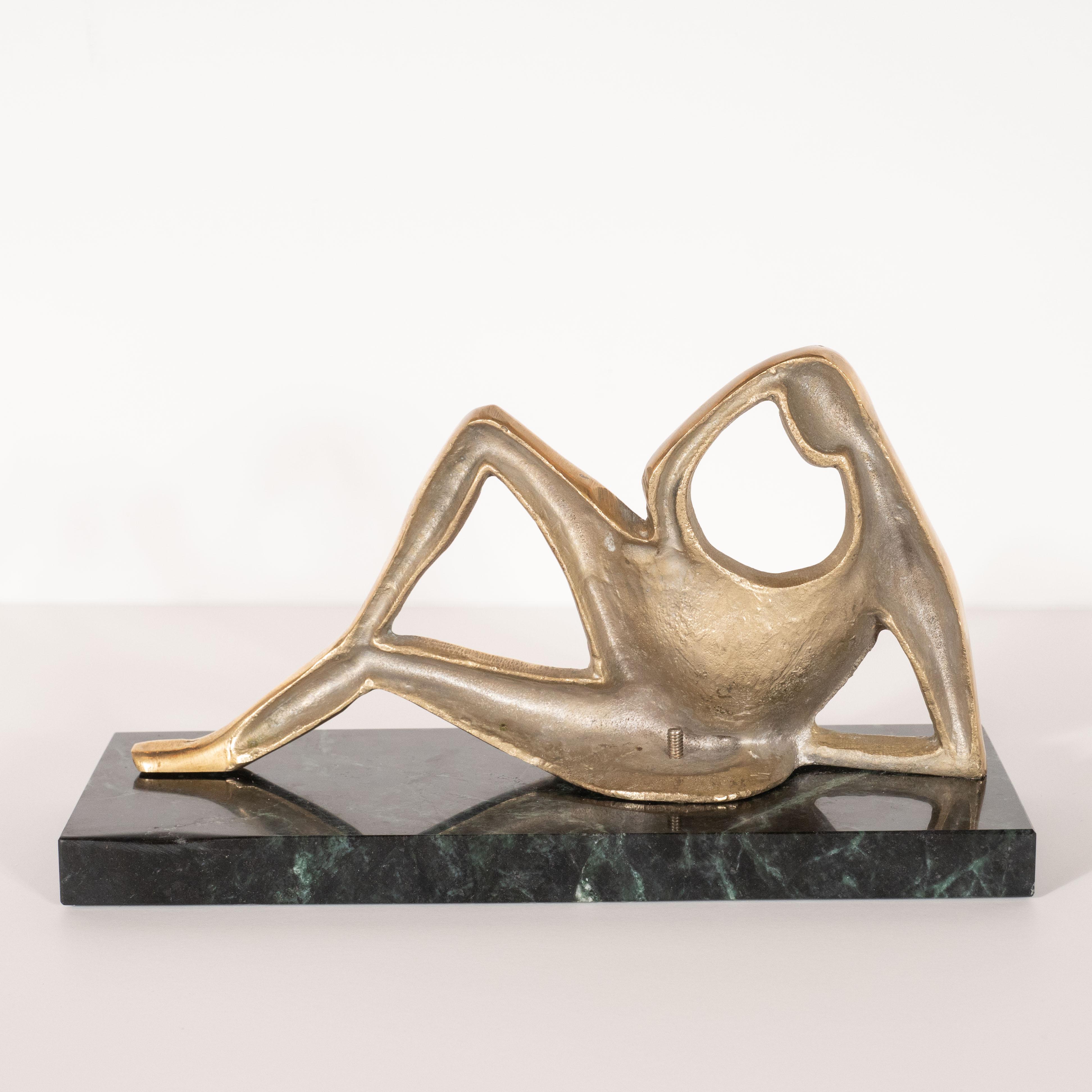 Mid-Century Modern Bronze Sculpture on Exotic Marble Base, in Henry ...