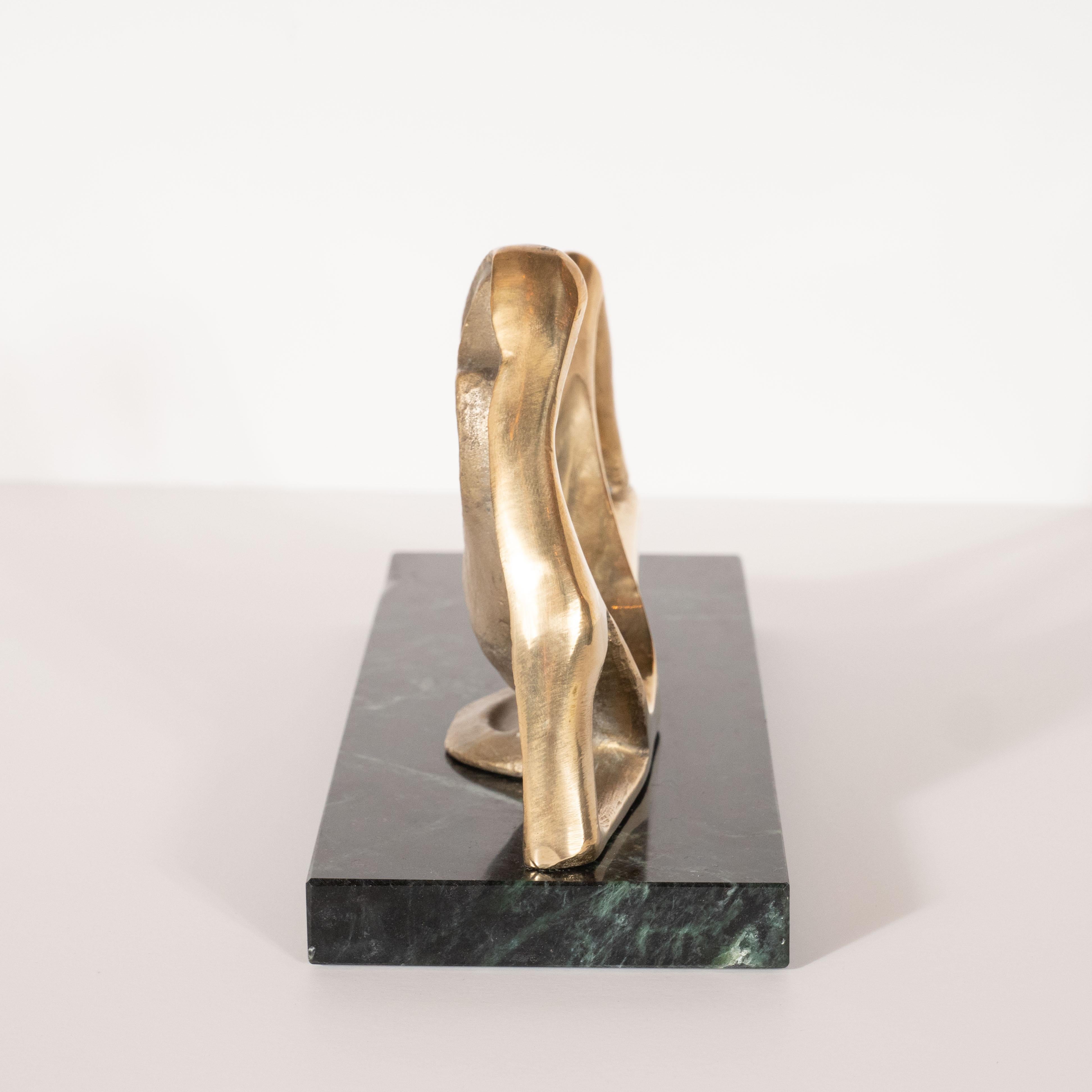 Mid-Century Modern Bronze Sculpture on Exotic Marble Base, in Henry ...