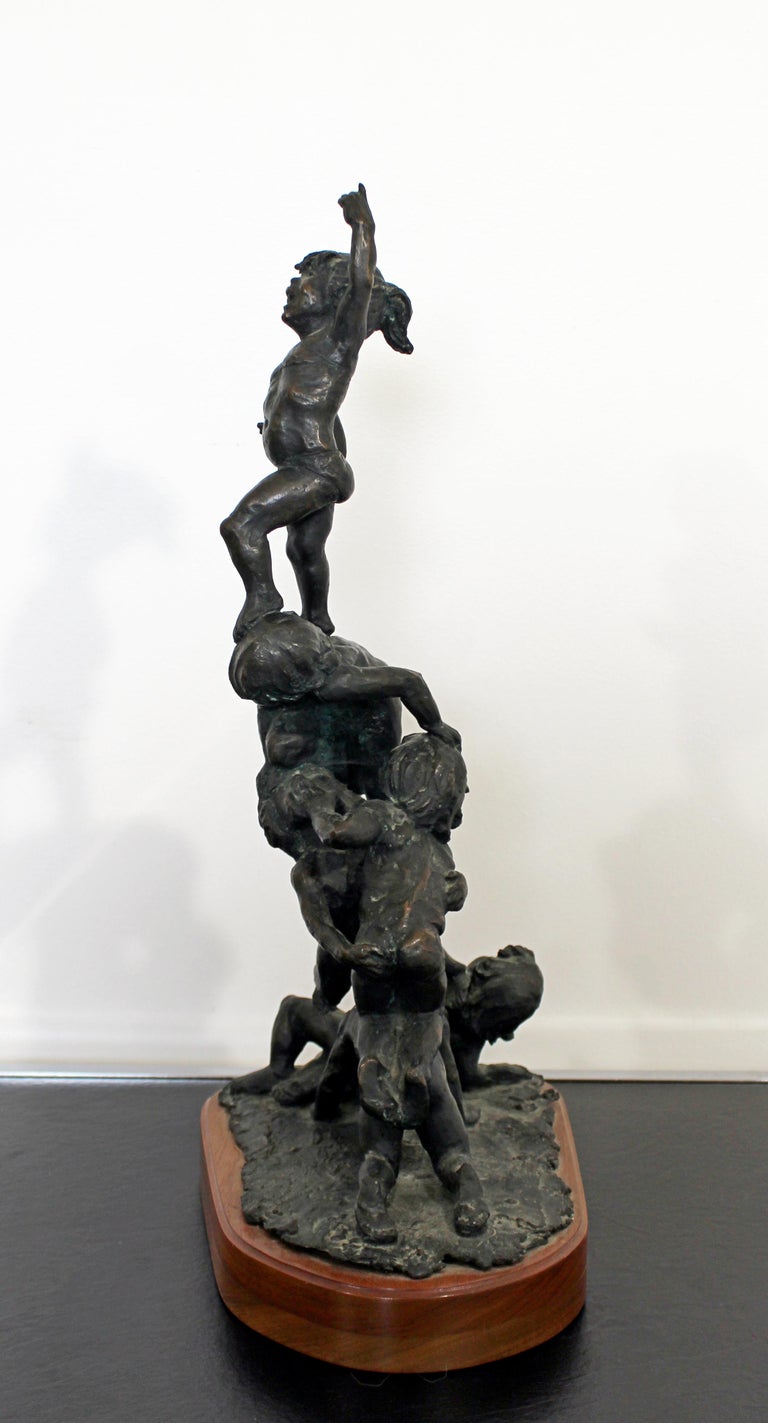 Mid-Century Modern Bronze Table Sculpture Signed Edward Chesney, 1972 ...