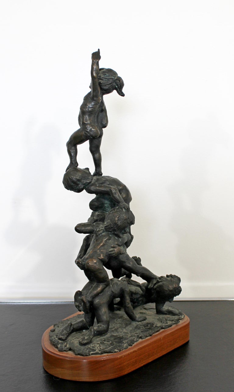 Mid-Century Modern Bronze Table Sculpture Signed Edward Chesney, 1972 ...