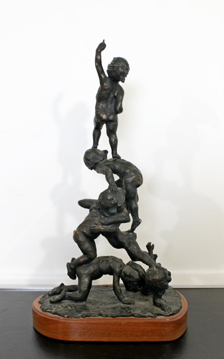 Mid-Century Modern Bronze Table Sculpture Signed Edward Chesney, 1972 ...