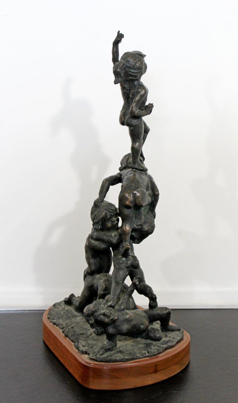 Mid-Century Modern Bronze Table Sculpture Signed Edward Chesney, 1972 ...