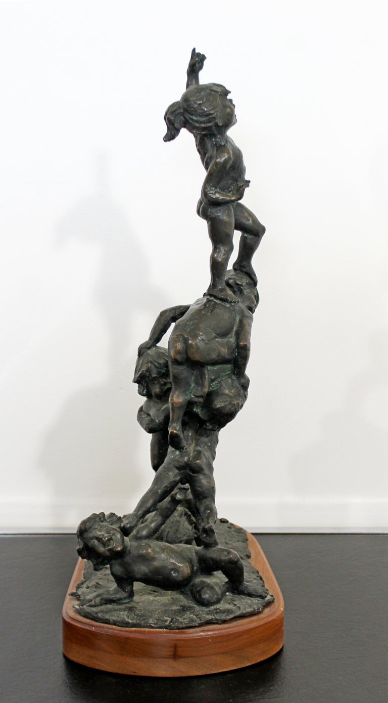 Mid-Century Modern Bronze Table Sculpture Signed Edward Chesney, 1972 ...