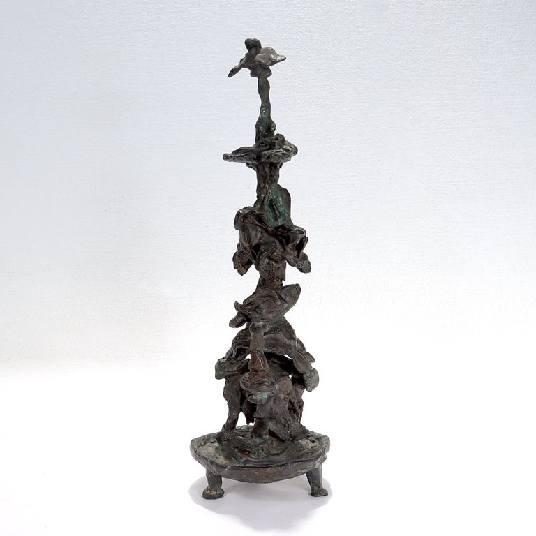 Mid-Century Modern Bronze TOTEM Sculpture For Sale at 1stDibs