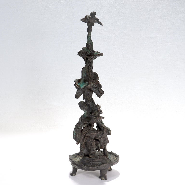 Mid-Century Modern Bronze TOTEM Sculpture For Sale at 1stDibs