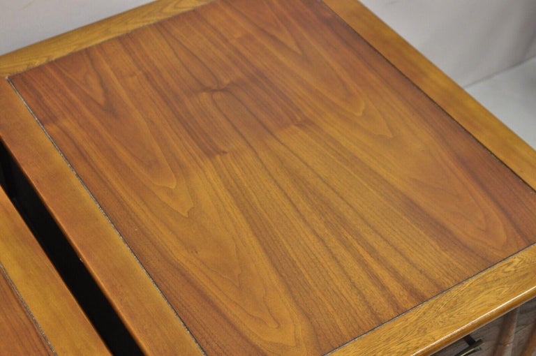 Mid-Century Modern Broyhill Brasilia Style Sculpted Walnut End Tables ...