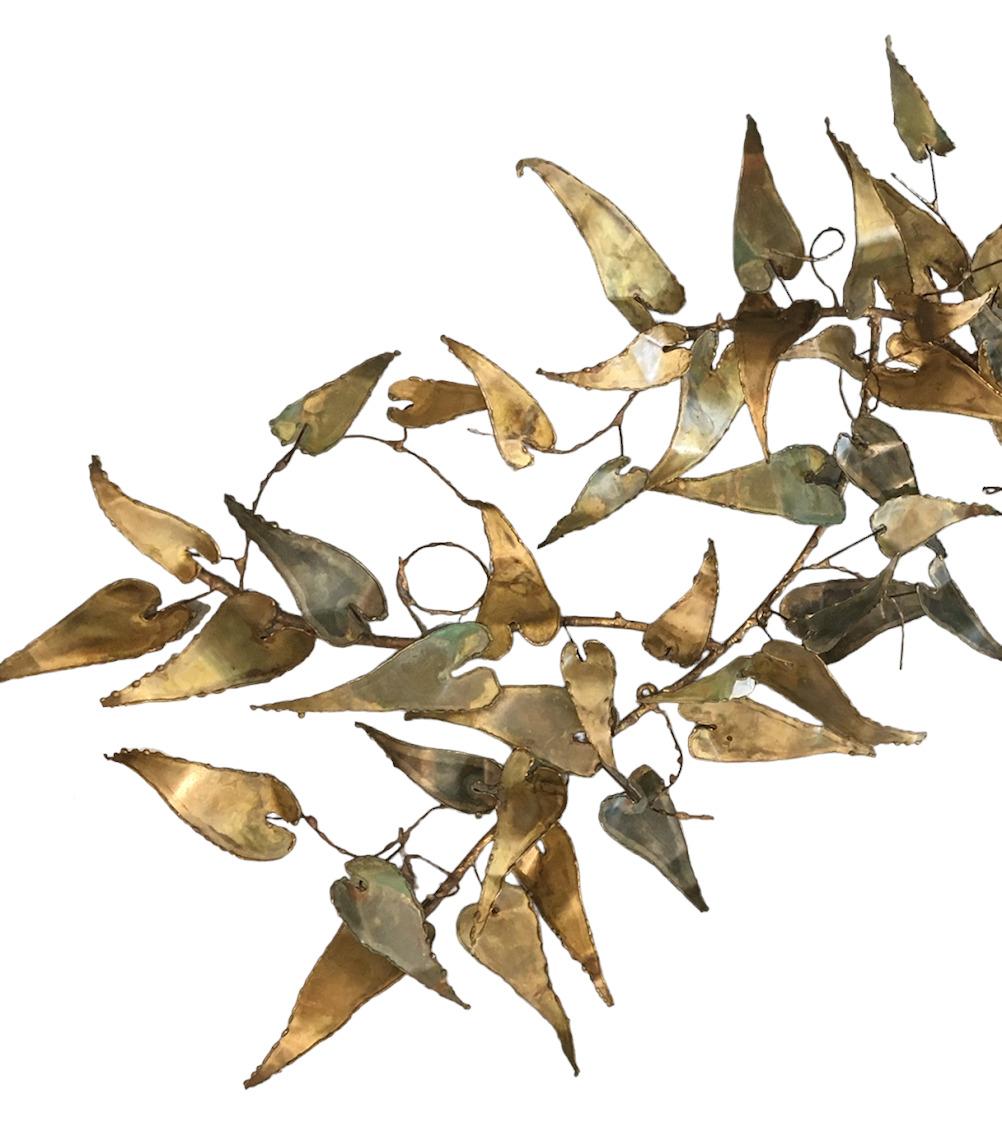 Mid-Century Modern Brutalist Abstract Metal Leaf Sculpture by Cliff ...