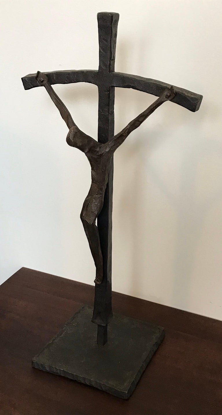 Mid-Century Modern Brutalist Bronze Large Crucifix, Germany For Sale at ...