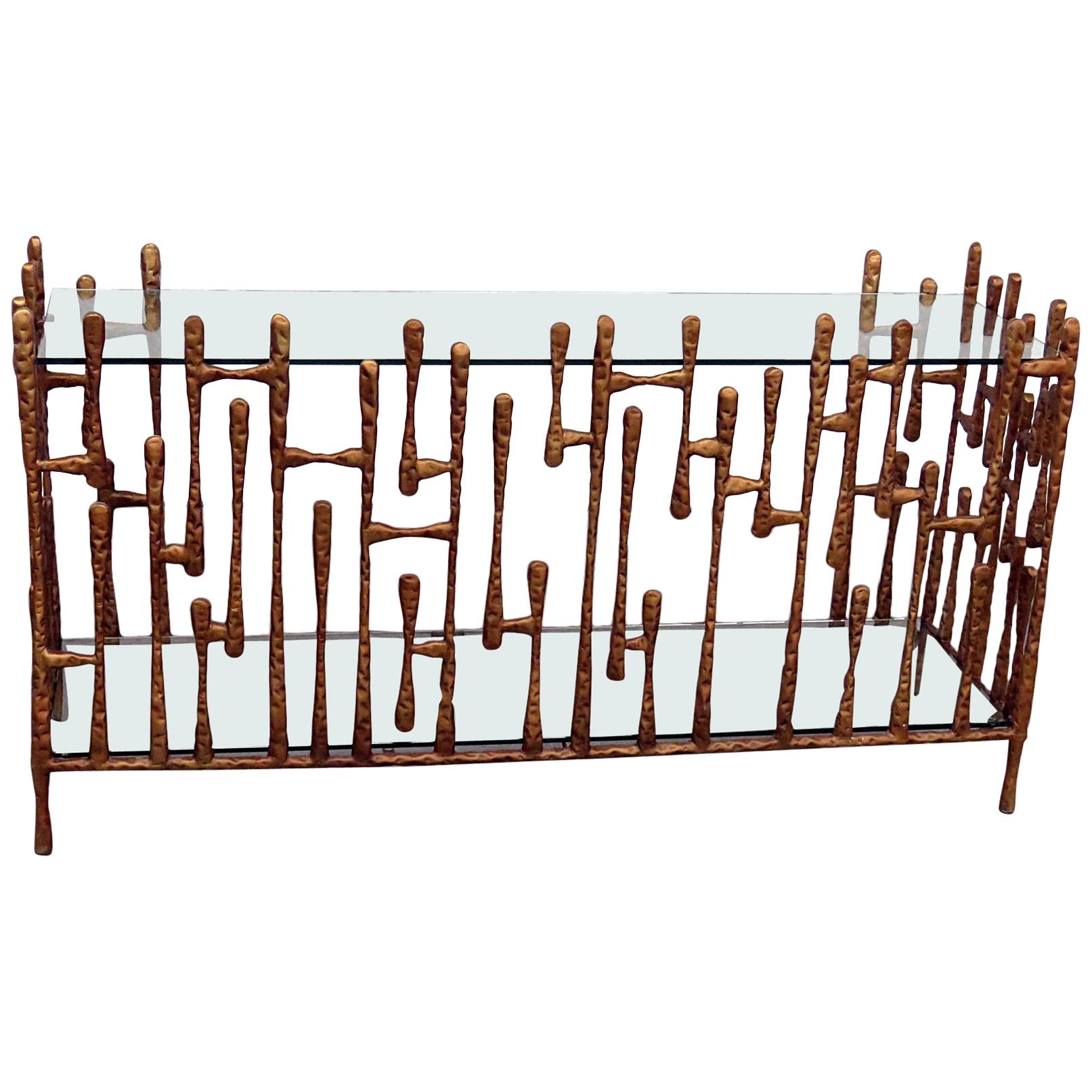 Mid-Century Modern Brutalist Console Table at 1stDibs