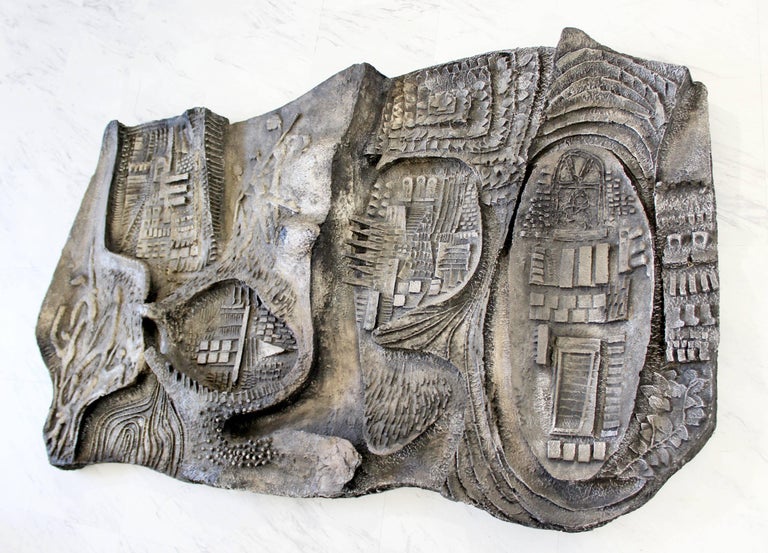 Mid-Century Modern Brutalist Relief Wall Sculpture Finesse Originals ...