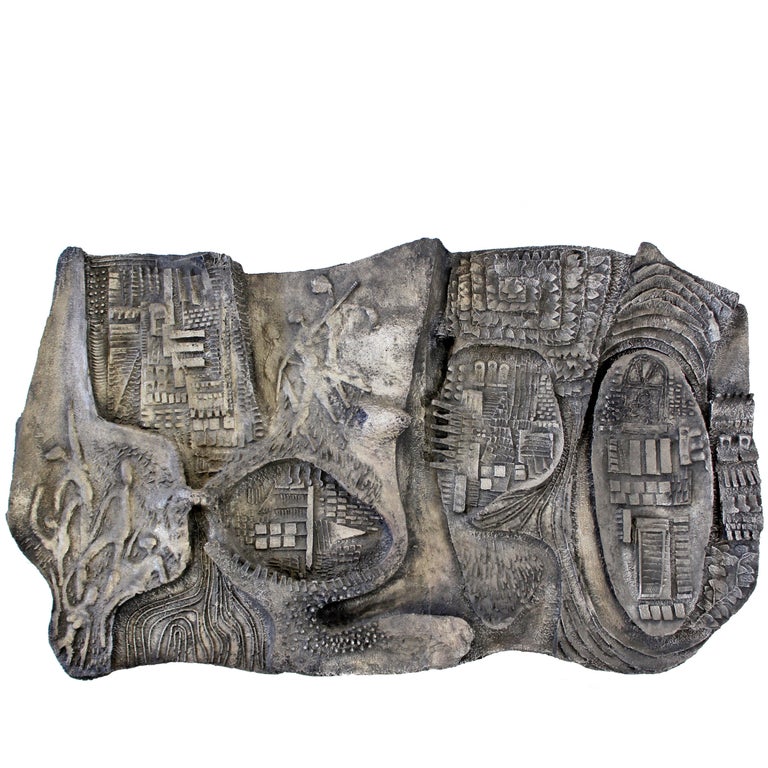 Mid-Century Modern Brutalist Relief Wall Sculpture Finesse Originals ...