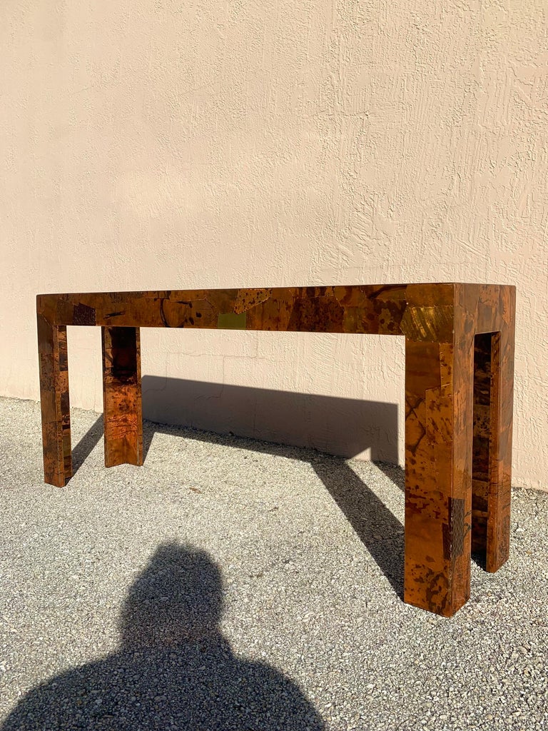 Mid-Century Modern, Brutalist, Studio Made Brass and Copper Console ...