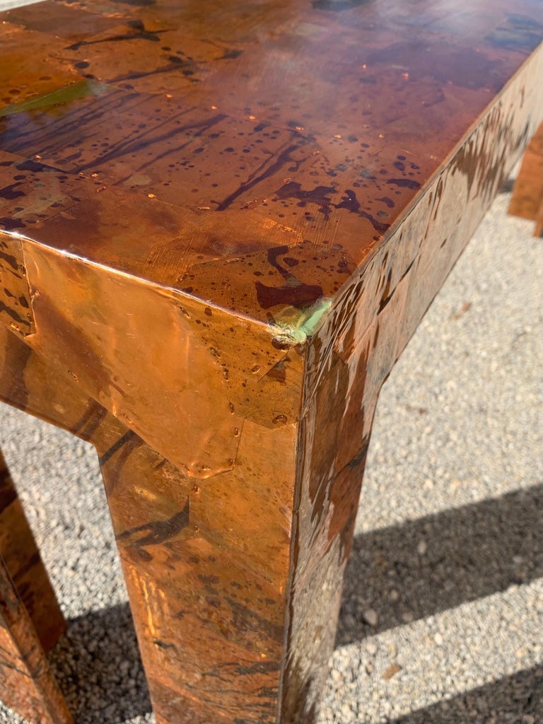 Mid-Century Modern, Brutalist, Studio Made Brass and Copper Console ...
