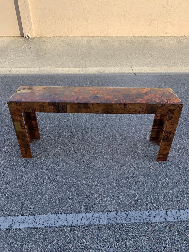 Mid-Century Modern, Brutalist, Studio Made Brass and Copper Console ...