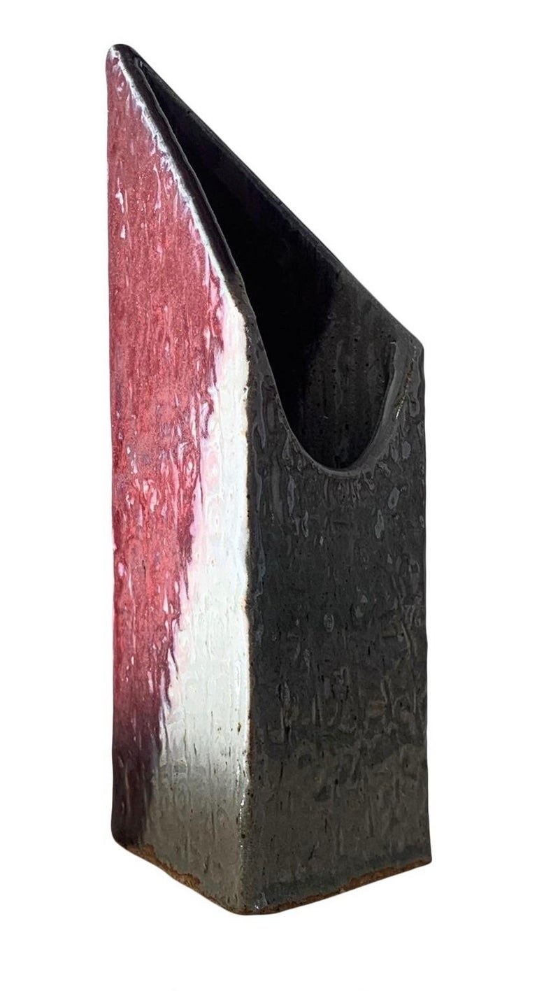 Mid-Century Modern Brutalist Studio Pottery Triangular Vase, circa ...