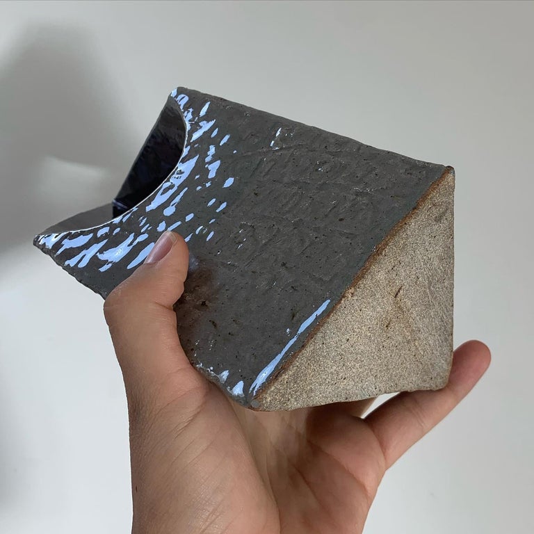 Mid-Century Modern Brutalist Studio Pottery Triangular Vase, circa ...