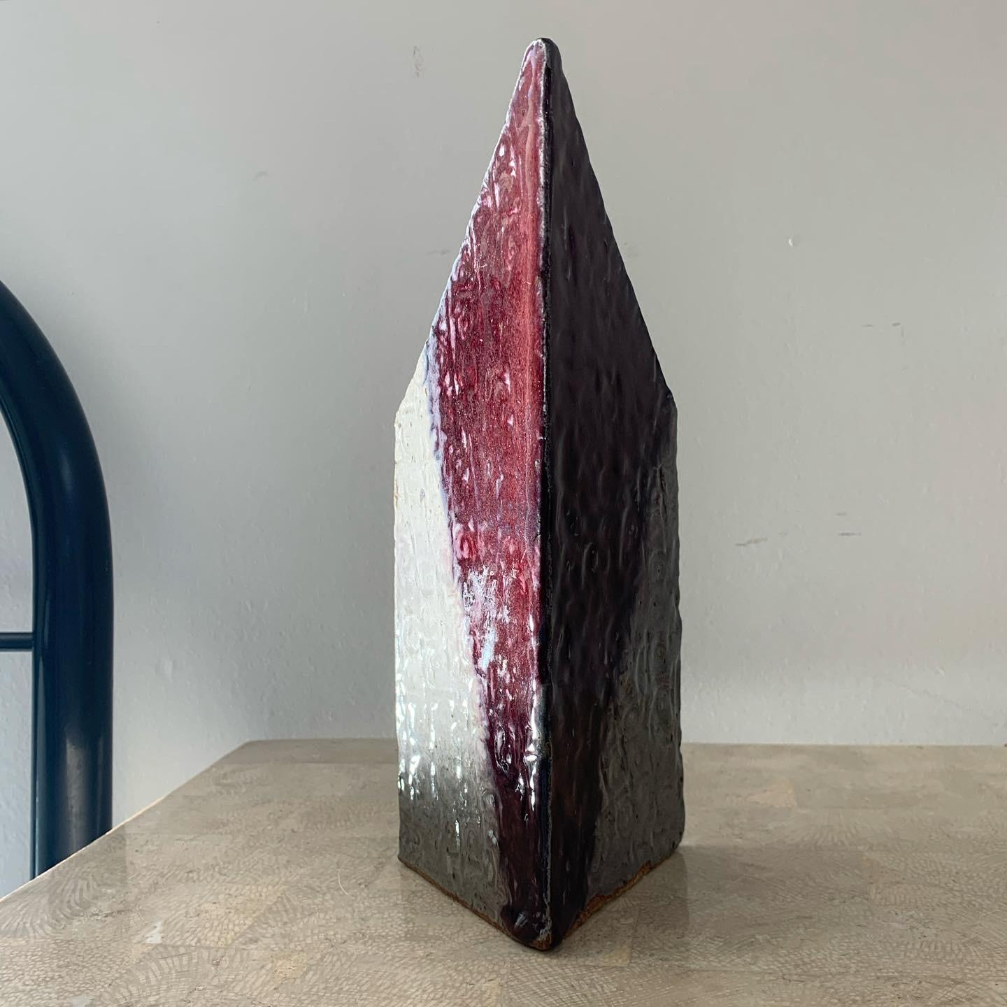 Mid-Century Modern Brutalist Studio Pottery Triangular Vase, circa ...