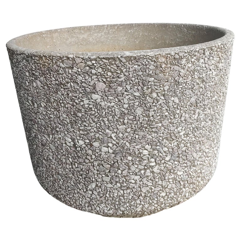 Mid-Century Modern Brutalist Style Large Stone Pebbled Cast Planter 4 ...