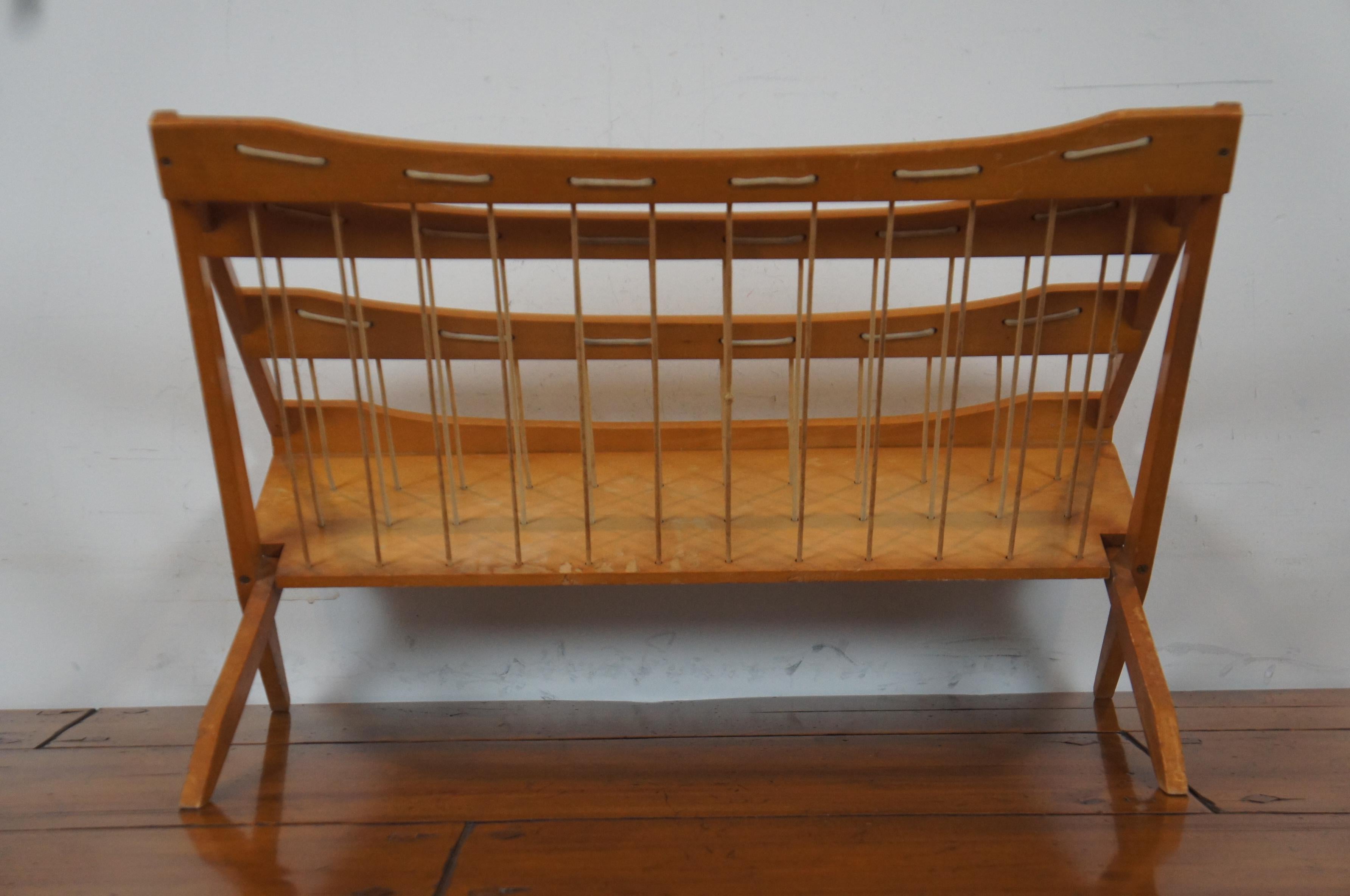 Mid-Century Modern Built Rite Maple and Rope Pipe Magazine Newspaper ...