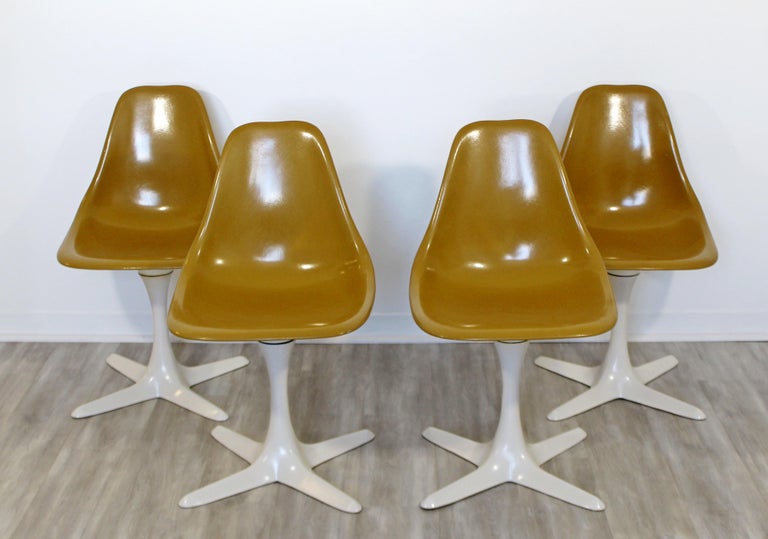 Mid-Century Modern Burke Set of 4 Tulip Propeller Side Dining Chairs ...