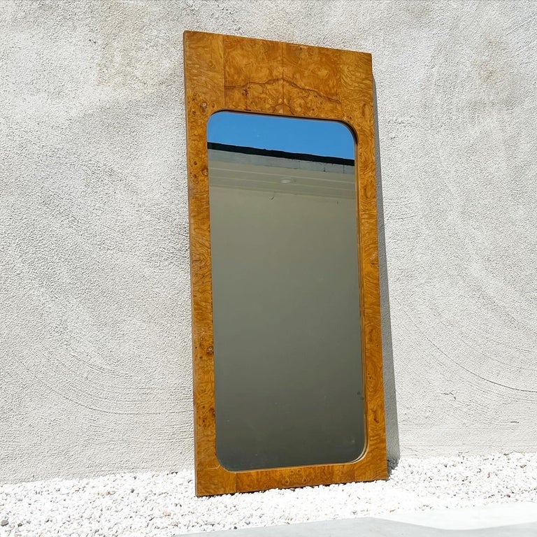 Mid-Century Modern Burl Wood « Alpha » Mirror by Lane, Early 1970s For ...