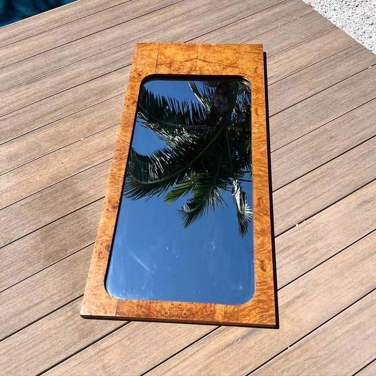 Mid-Century Modern Burl Wood « Alpha » Mirror by Lane, Early 1970s For ...