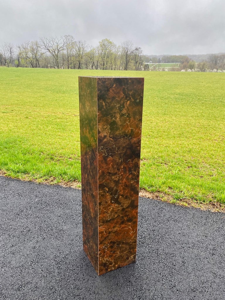Mid-Century Modern Burl Wood Milo Baughman Style Column Pedestal ...